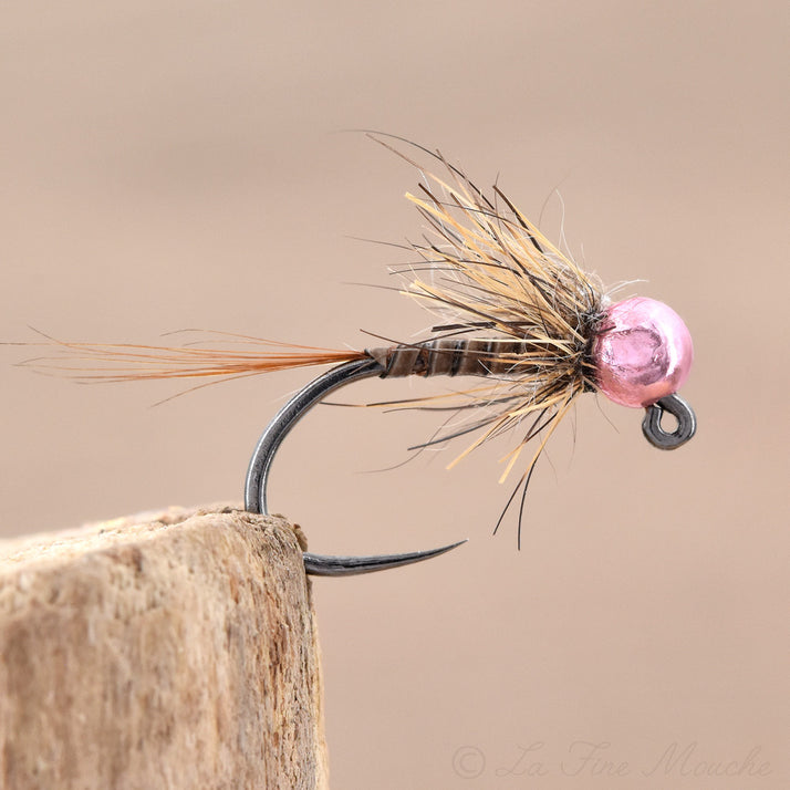 Pink Evo Quill Nymph - Metallic Pink Tungsten Bead Fly – La Fine Mouche