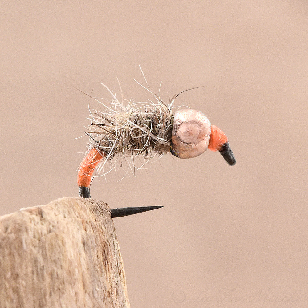 Hare's Ear Double Tag Orange Nymph COPPER Tungsten Bead – La Fine Mouche