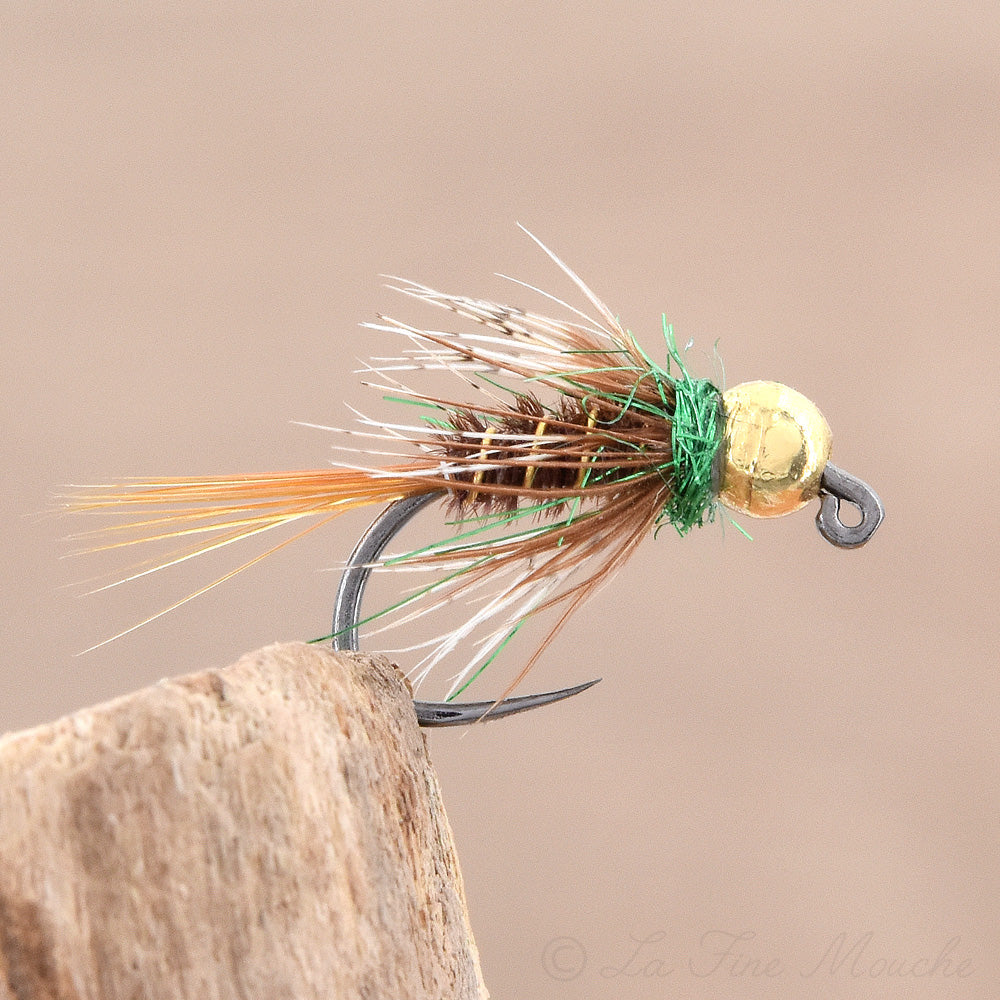 Green Light Nymph With Gold Tungsten Bead - La Fine Mouche