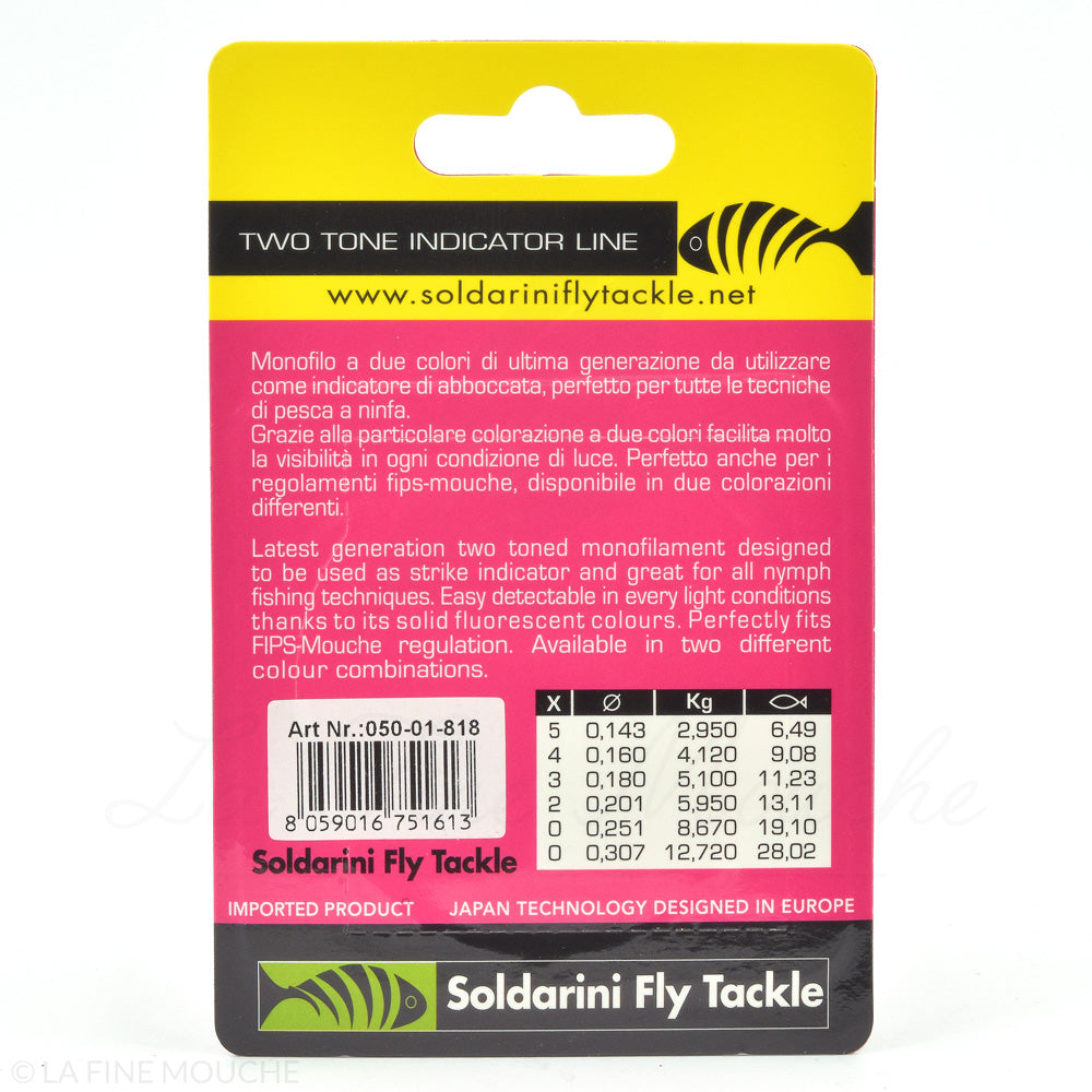 Soldarini Two Tones Indicator Line Nylon Mono 30m Pink-Yellow – La Fine ...